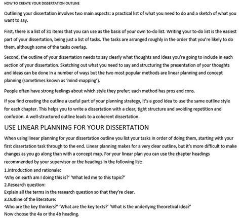Sample Dissertation Outline Template Room Surf