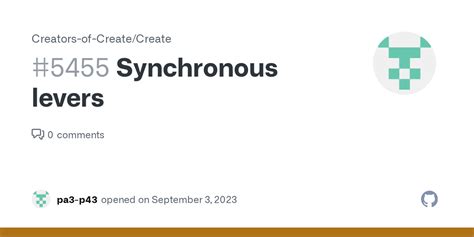 Synchronous Levers · Issue 5455 · Creators Of Createcreate · Github