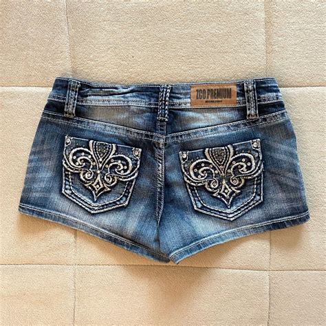 Y2k Rhinestone Gem Low Rise Shorts Depop Cute Outfits Y2k Aesthetic Outfits Style