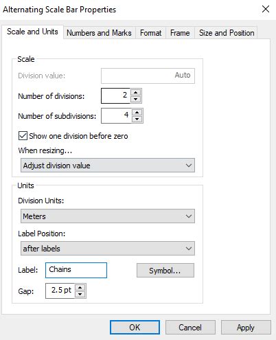 Arcgis Desktop Changing Linear Units On Scale Bar To A Unit Not Listed Geographic