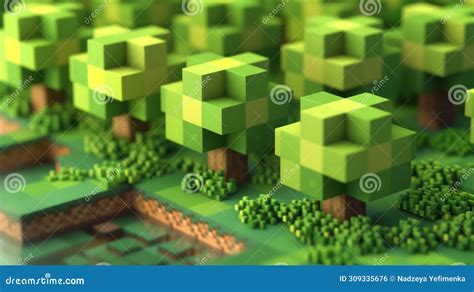 Pixel Art Trees Vector Illustration 53226082