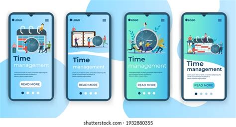 Time Managementa Set Ui Ux Interfaces Stock Vector Royalty Free 1932880355 Shutterstock