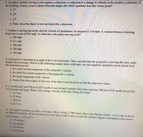 solved 6 an object initially moving in the negative