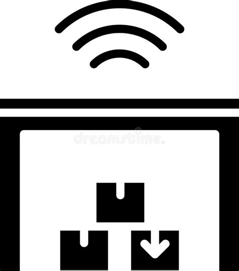 Black Smart Warehouse System Icon Isolated On White Background Vector Stock Vector