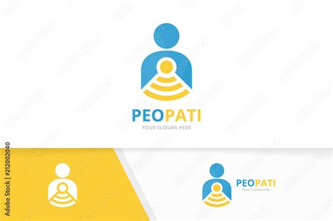 Vector Man And Wifi Logo Combination People And Signal Symbol Or Icon Unique Human And Radio