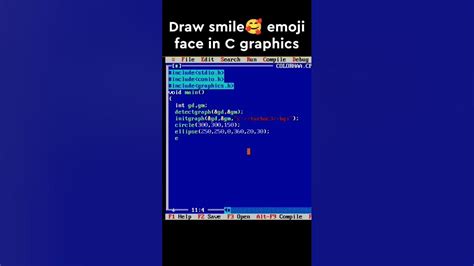 Draw Smili🥰emoji Face In C Graphics Shorts Graphicdesign Youtubeshorts Coding Youtube