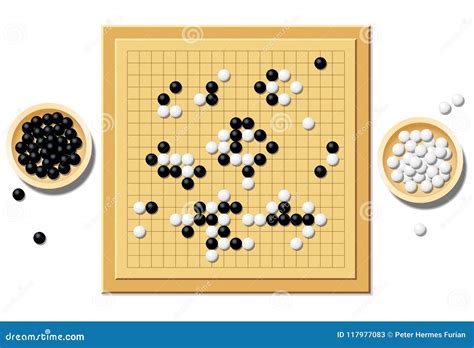 go gobang game play board chinese tactic game stock vector