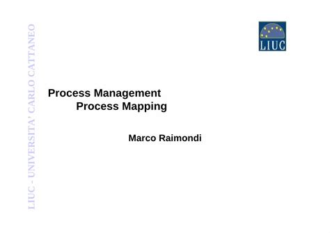 PDF Process ManagementProcess Mapping My LIUCmy Liuc It MatSup Y DM Process