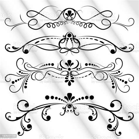 검은 화려한 페이지 장식 요소 배너 프레임 칸막이 장식 및 패턴의 집합 모던 빈티지 컬렉션 디자인 서예 소용돌이 요소 벡터 0명에 대한 스톡 벡터 아트 및 기타 이미지