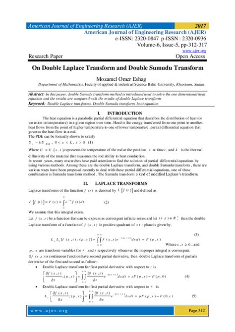 Pdf On Double Laplace Transform And Double Sumudu Transform