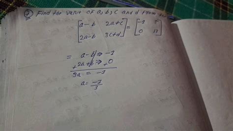 7 Find The Value Of Abc And D From The Begin Array L Text Va