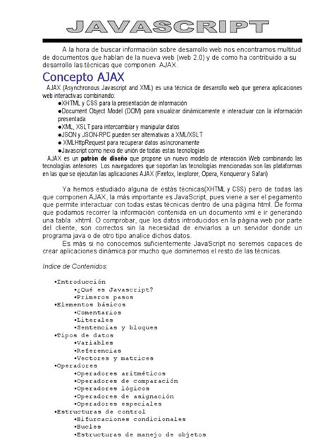 Javascript Apuntes Pdf Ajax Programación Script Java