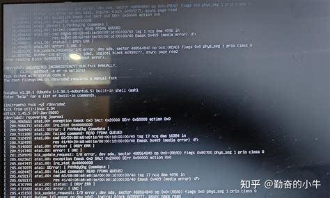 ubuntu启动失败提示：fsck error on boot dev sda6 unexpected inconsistency
