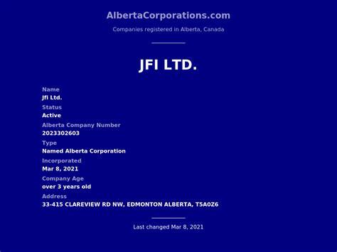jfi ltd edmonton alberta corporations