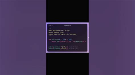 Check Whether A String Is Palindrome Or Not Pythonprogramming Python Leetcode Palindrome