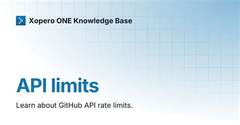 Github Api Rate Limits Xopero One En