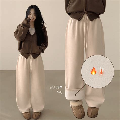 키작녀추천기모안감☁️ 휘뚜루~ 골덴 코듀로이 밴딩 기모 일자 와이드팬츠 5color 에이블리