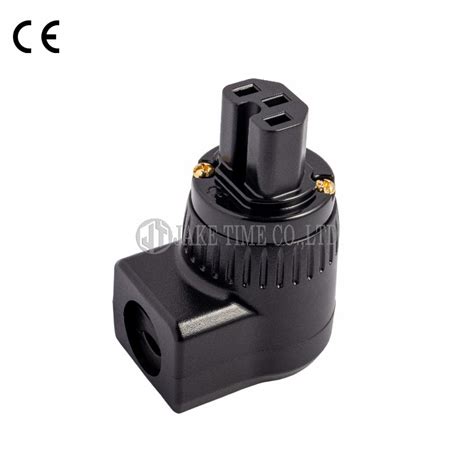 Audio Connector Iec 60320 C15 音響級歐規電源插座 黑色 直角l型 鍍金 購買音響級插頭插座 音響用電源插頭 Iec 60320 C7產品上展泰企業有限公司