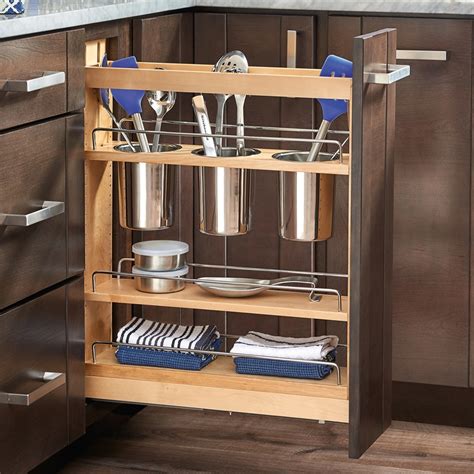 Rev A Shelf 448UT BCSC 5C 5 1 2 W Base Cabinet Utensil Bin Organizer Pull Out