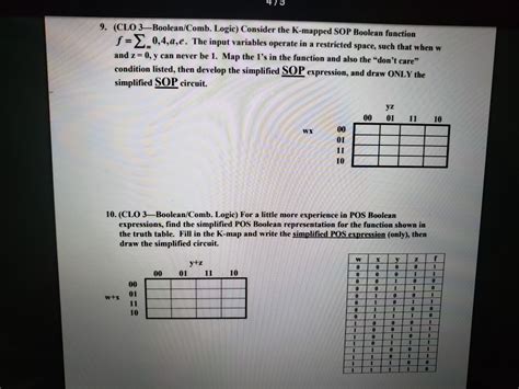 Solved 4 5 9 CLO 3Boolean Comb Logic Consider The Chegg Com