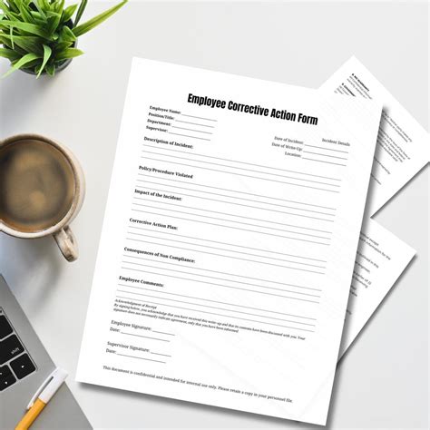 Employee Corrective Action Form Template Editable Disciplinary