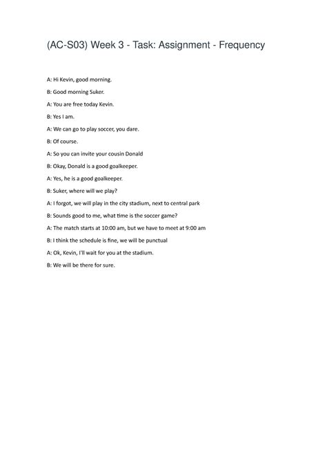 Ac S03 Week 3 Task Assignment Frequency Ac S03 Week 3 Task