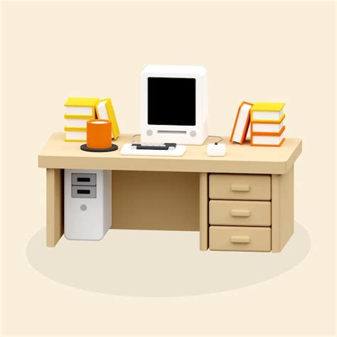 Premium PSD 3d Retro Computer