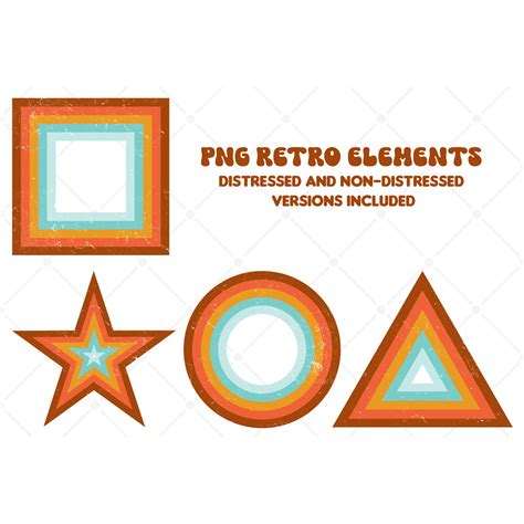4 Png Retro Graphic Design Elements Masterbundles