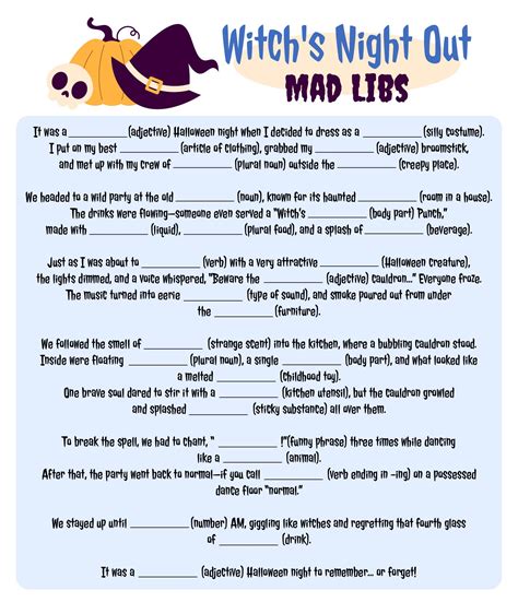 Halloween Mad Libs Printable Free Printable Templates