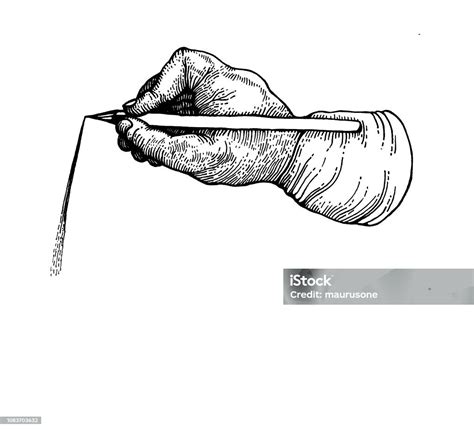 손에 펜을 들고 있다 손으로 뭔가 작성 합니다 손으로 그린 그림입니다 개념과 주제에 대한 스톡 벡터 아트 및 기타 이미지 개념과 주제 검은색 경영자 Istock