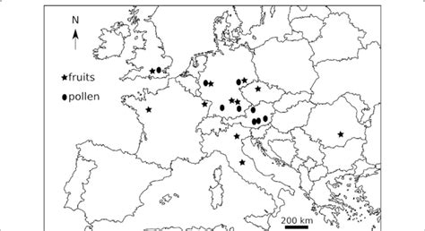 Map Of Europe Showing Geographic Distribution Of Rehderodendron Fossils