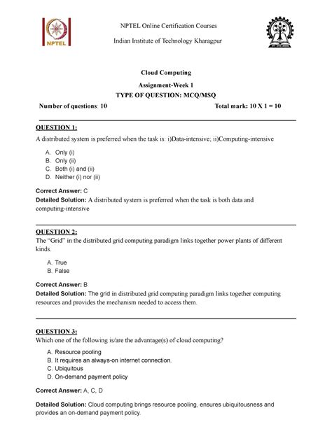 nptel cc assignment 1 dsad das indian institute of technology