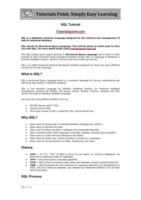 tutorials point simply easy learning