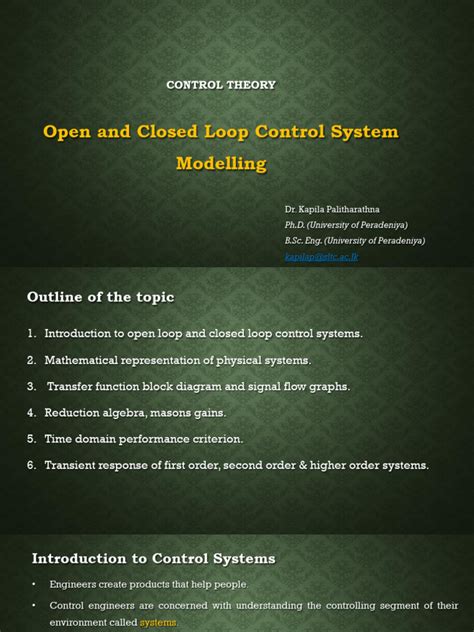 Lecture 1 Pdf Control Theory Laplace Transform