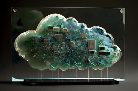 Cloud Computing Concept Electronic Components Circuit Board In Shape Of Cloud Cloud Storage