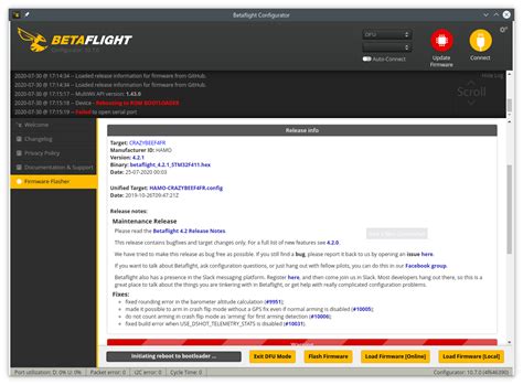 Linux Open Serial Port For Flashing Dfu · Issue 2141 · Betaflightbetaflight Configurator