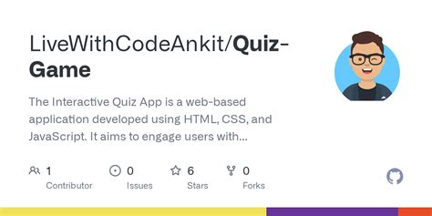 Github Livewithcodeankitquiz Game The Interactive Quiz App Is A Web Based Application