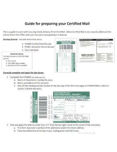 Certified Mail 19 Examples Pdf