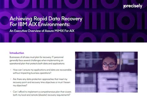 Achieving Rapid Data Recovery For IBM AIX Environments Precisely