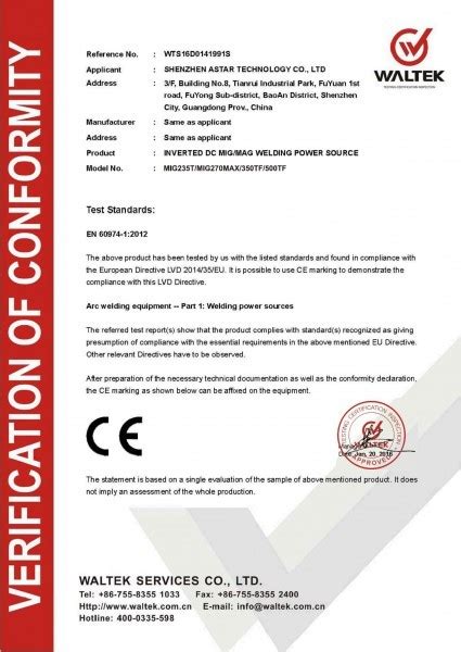 Verification Of Conformity