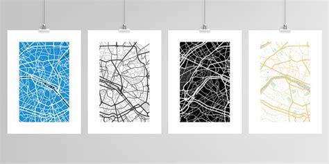 브로셔 전단지 커버 디자인 책 잡지 브로셔 포스터에 대한 파리의 도시지도와 A4 형식 모형 디자인 템플릿의 현실적인 벡터 레이아웃 지도에 대한 스톡 벡터 아트 및 기타