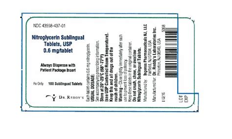 Nitroglycerin Sublingual Tablet Fda Prescribing Information Side Effects And Uses