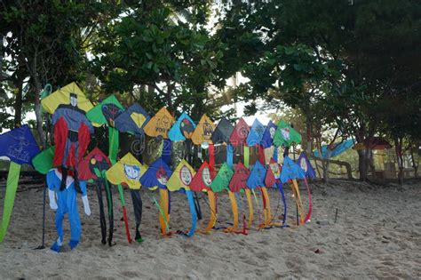 Kite Seller At Watu Karung Beach Pacitan East Java Editorial Image