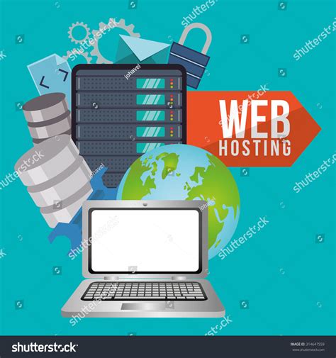 Web Hosting Concept Cloud Computing Icons Stock Vector 314647559