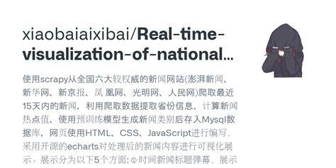 Github Xiaobaiaixibaireal Time Visualization Of National News 使用scrapy从全国六大较权威的新闻网站澎湃新闻、新华网