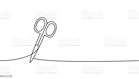손톱 큐티클 가위 매니큐어 가위 한 줄 연속 그리기 매니큐어와 페디큐어 도구는 한 줄 그림을 계속합니다 발톱에 대한 스톡 벡터 아트 및 기타 이미지 Istock