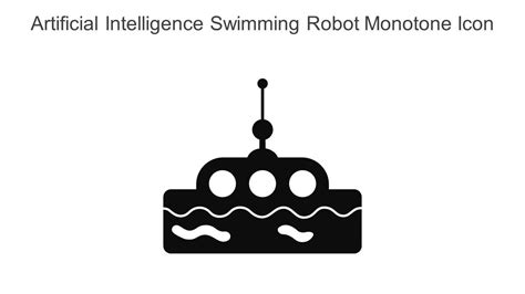 Artificial Intelligence Swimming Robot Monotone Icon In Powerpoint Pptx Png And Editable Eps