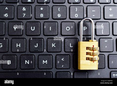 Security Lock On Computer Keyboard Stock Photo Alamy