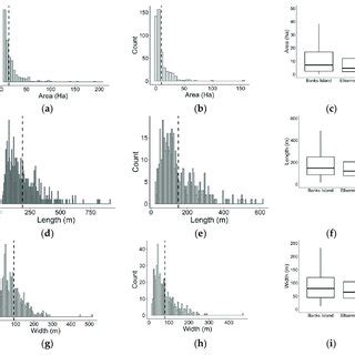 Distribution And Comparison Of Area Width And Length Parameters Of Download Scientific