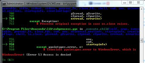 hadoop running spark on windows error 5 access denied even when